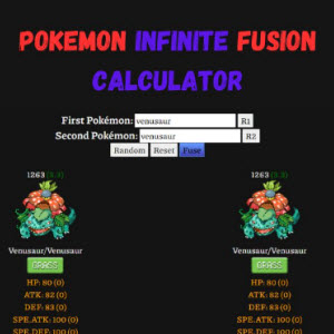 Pokemon Infinite Fusion Calculator - Play Pokemon Infinite Fusion ...